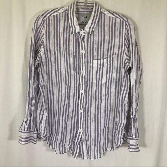 Rails | Tops | Rails Charli Blue Catalina Stripe Button Up Top Sz M ...